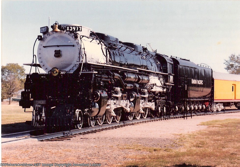 UP 3977 On Display In North Platte, Before Being Painted Into Grayhound
